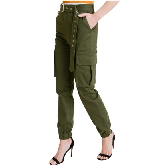 Love Tree | Pants & Jumpsuits | Love Tree Belted Utility Cargo Pants In ...